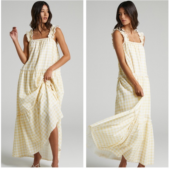 Charlie Holiday | Dresses | Nwt Charlie Holiday Lottie Gingham Maxi ...